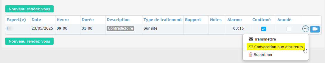 Nouvelle convention expertise amiable contradictoire – Support client Avensys