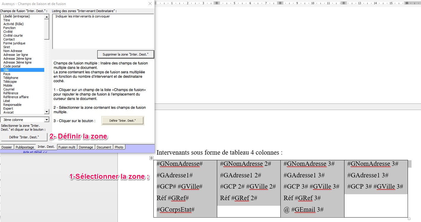 Présentation des intervenants dans un tableau à plusieurs colonnes – Support client Avensys